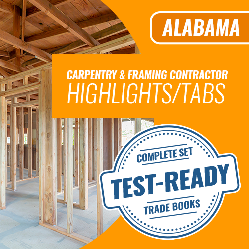 Alabama Carpentry and Framing Contractor Books - Highlighted / Tabbed