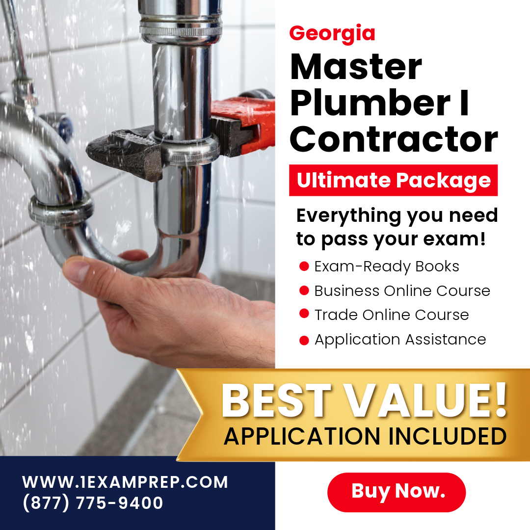 Georgia Master Plumber Class I - Books & Course Rental – 1 Exam Prep