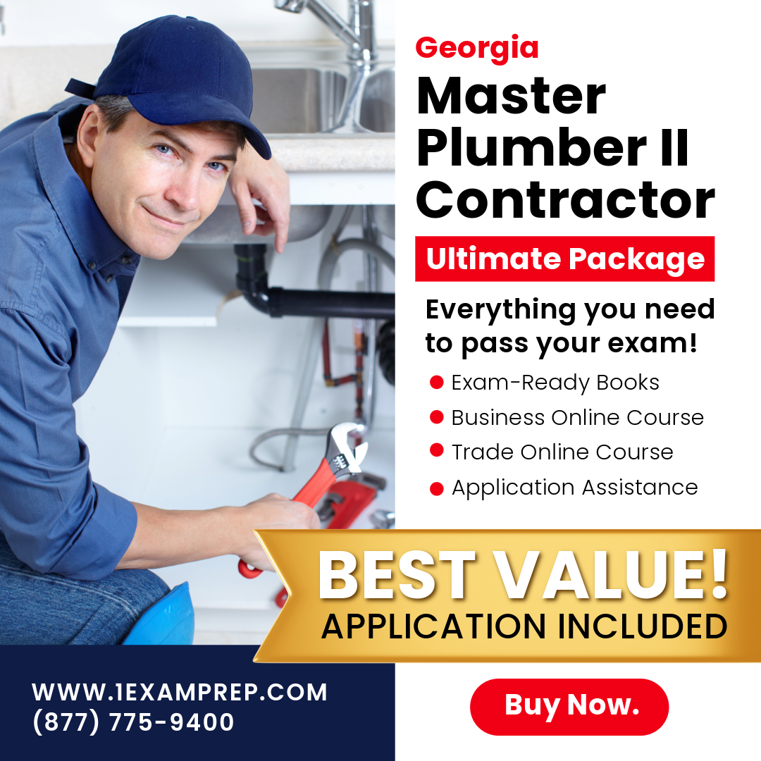 GA Master Plumber Class II Ultimate Exam Prep Rental Package – 1 Exam Prep