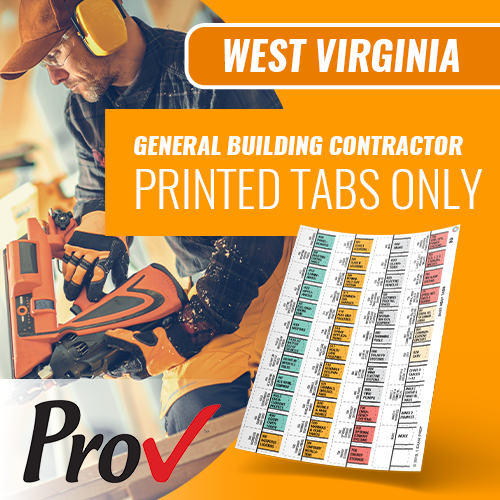 West Virginia General Building Contractor Exam; Pre-Printed Tabs (Prov ...